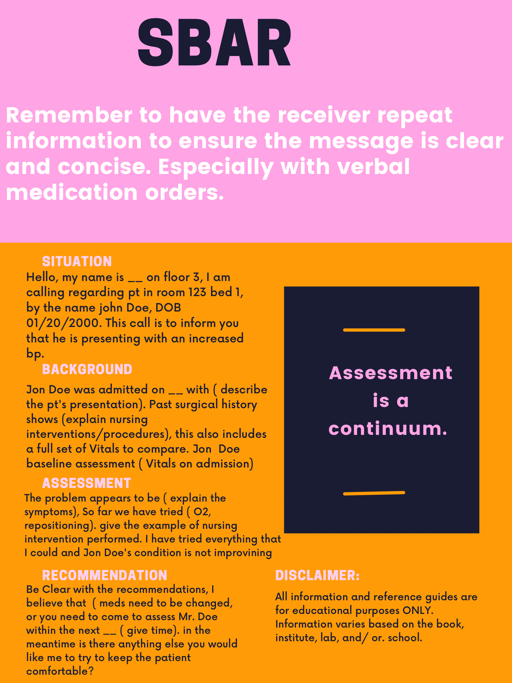 Sbar Cheat Sheet Pharmacology Cheat Sheet Pharmacology Cheat Sheet